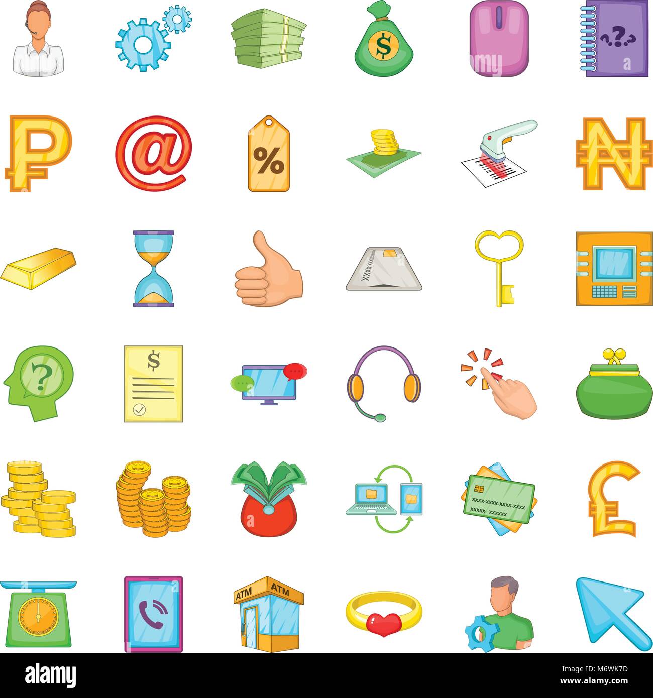 Cash balance icons set, cartoon style Stock Vector Image & Art - Alamy