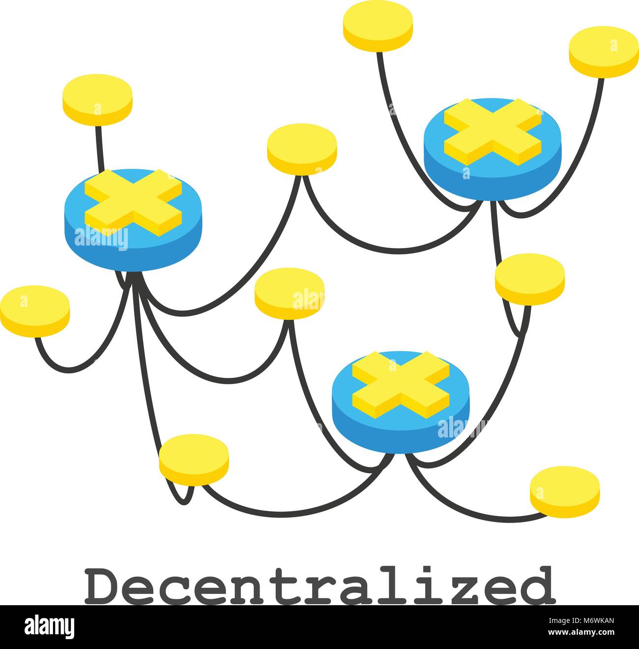 Isometric decentralized technology illustration hi-res stock ...