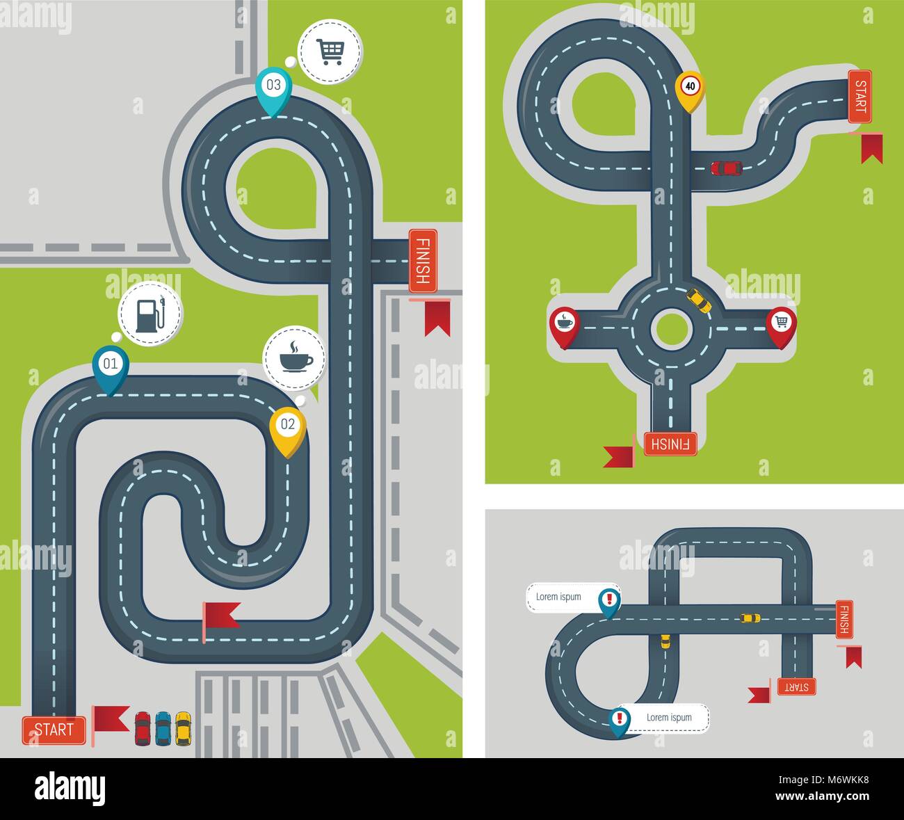 Concept finish map banner set, flat style Stock Vector Image & Art - Alamy