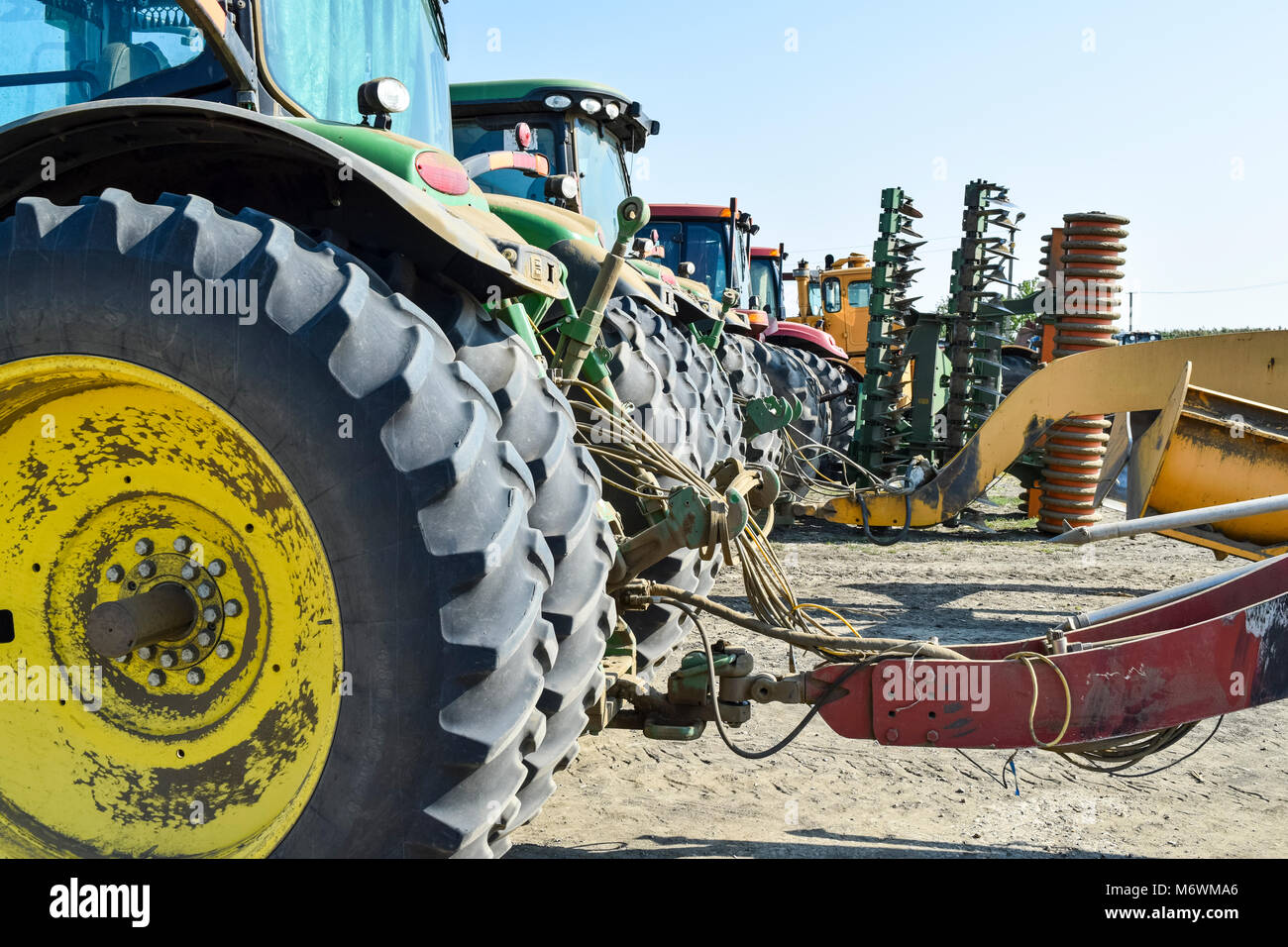Rear wheels of the tractor. Tractor. Agricultural machinery Stock Photo ...