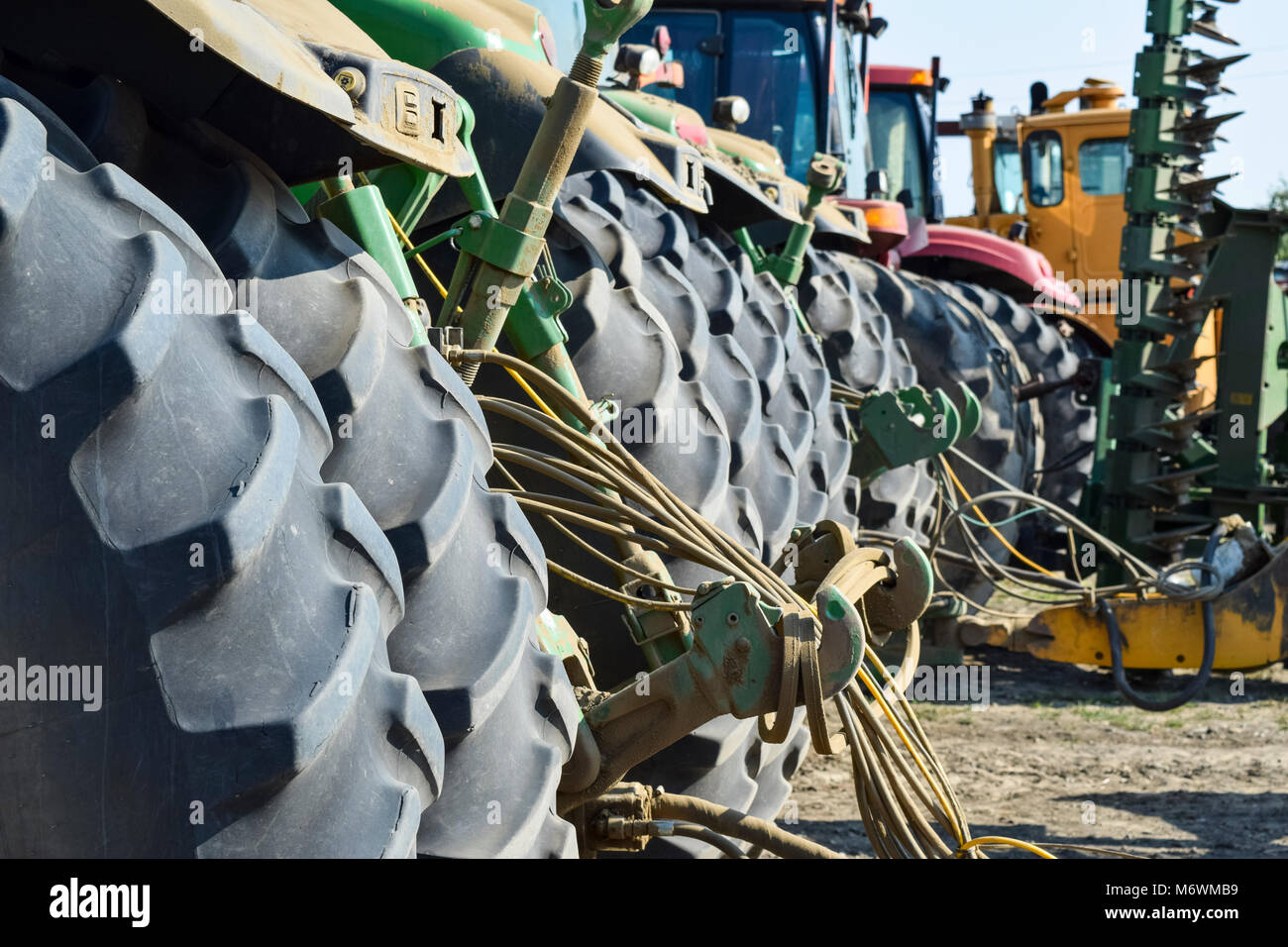 Rear wheels of the tractor. Tractor. Agricultural machinery Stock Photo ...