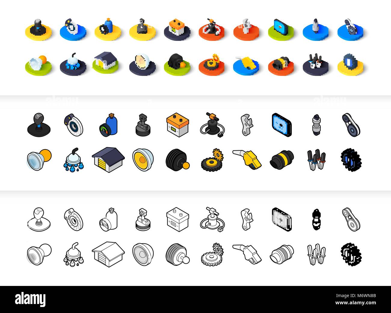 Flat 3d isometric battery hi-res stock photography and images - Alamy