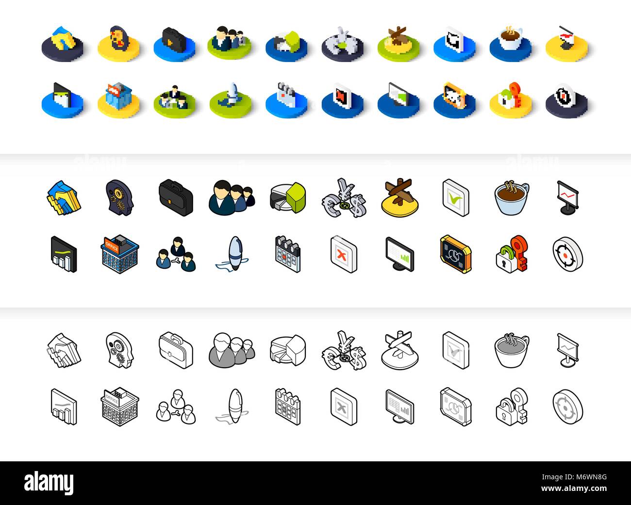 Set of diagram and graph color icons hi-res stock photography and ...