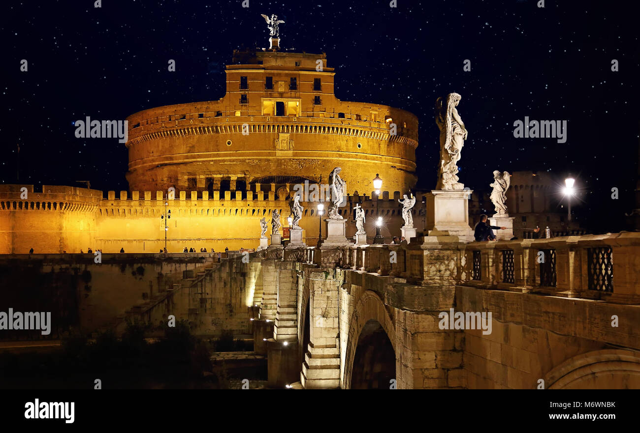 Saint Angelo Castle (Castel Sant'Angelo) in Rome Stock Photo - Alamy