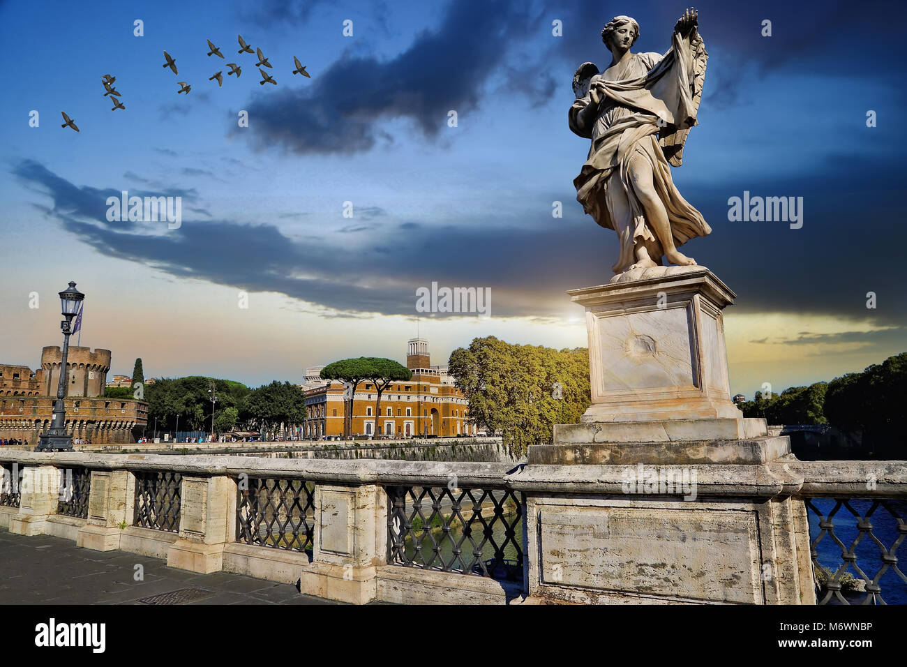 Saint Angelo Castle (Castel Sant'Angelo) in Rome Stock Photo - Alamy