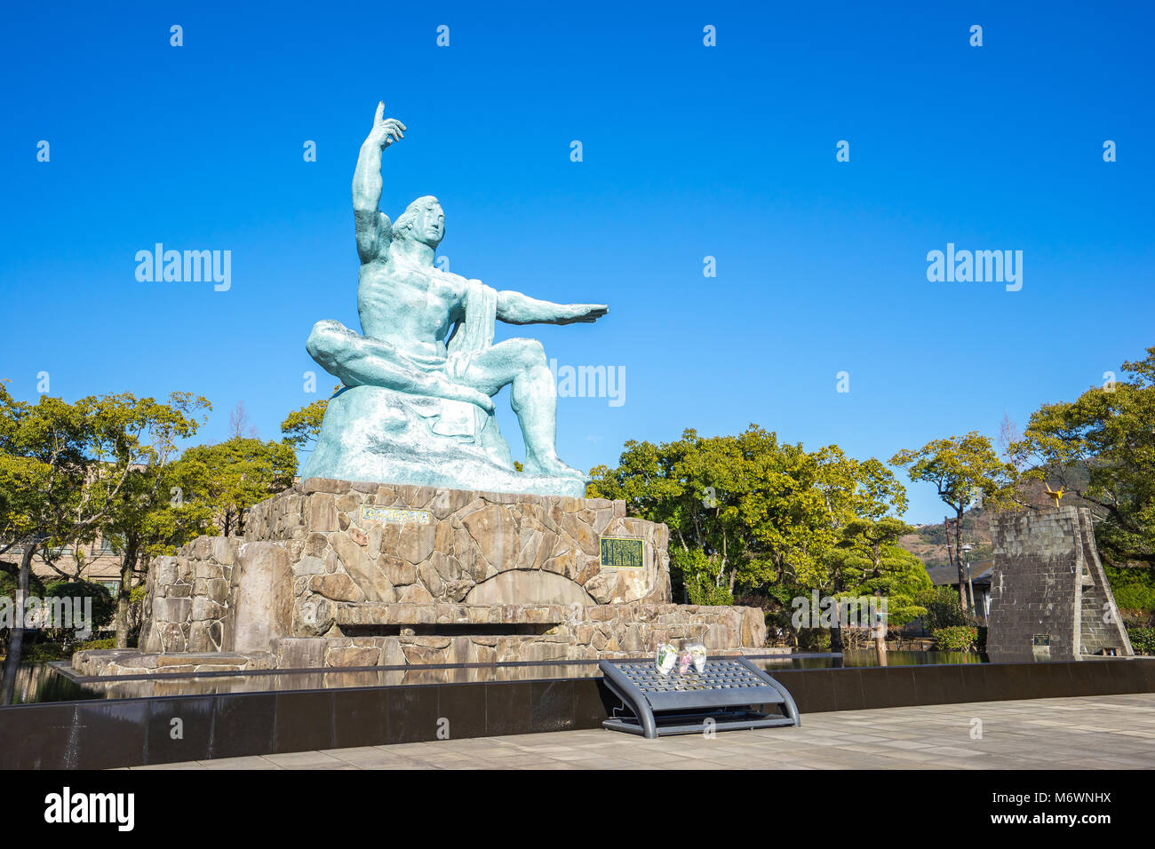 Peace Statue of Nagasaki Peace Park in Nagasaki, Japan Stock Photo - Alamy