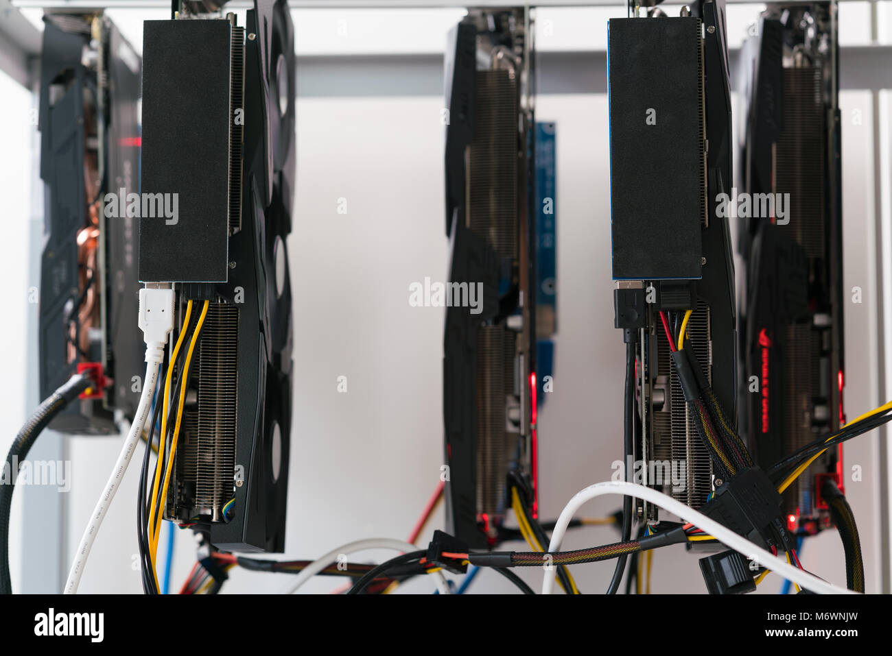 open rack for cryptocurrency mining includes graphics cards ...