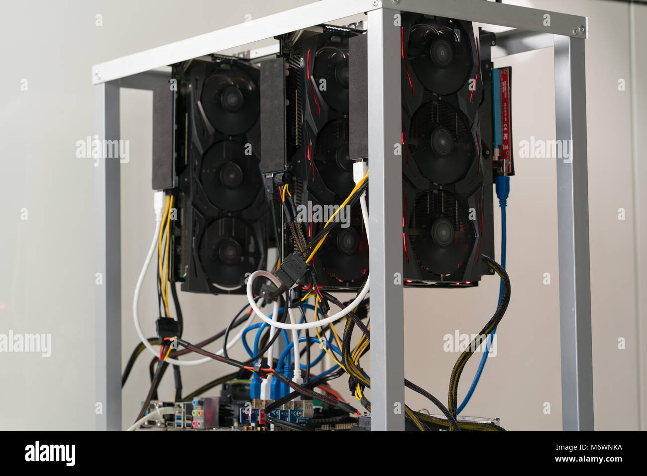 open rack for cryptocurrency mining includes graphics cards ...