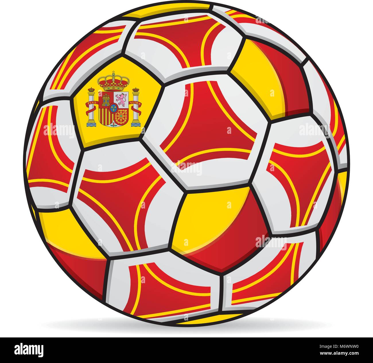 Soccer ball with the colors of the flag of Spain. Vector image Stock ...