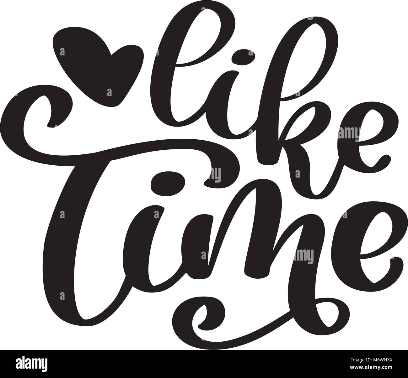 Hand drawn lettering like time for web, social media, banner. Modern ...