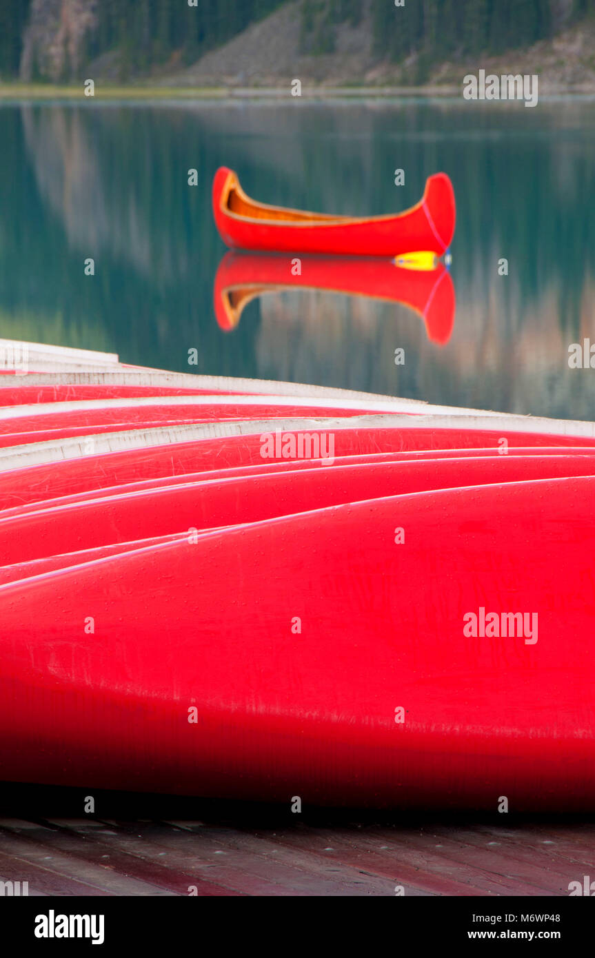 Lake Louise canoe, Banff National Park, Alberta, Canada Stock Photo - Alamy