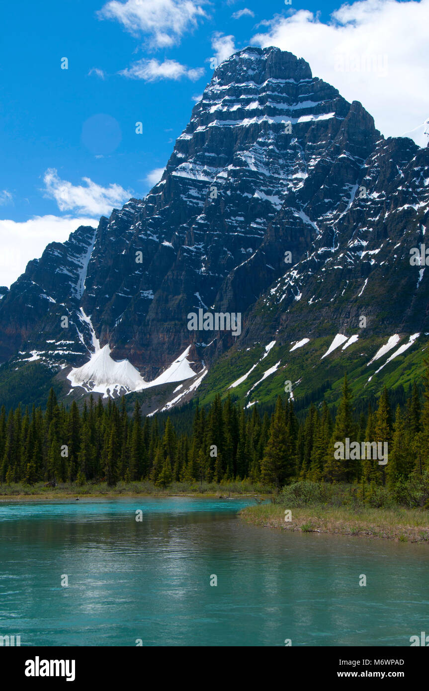 Mistaya River to Mount Chephren, Banff National Park, Alberta, Canada ...