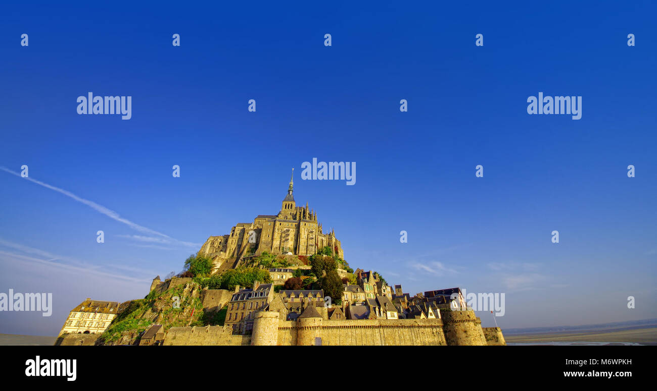 the famous Saint Michel castle on the mountain. France Stock Photo - Alamy