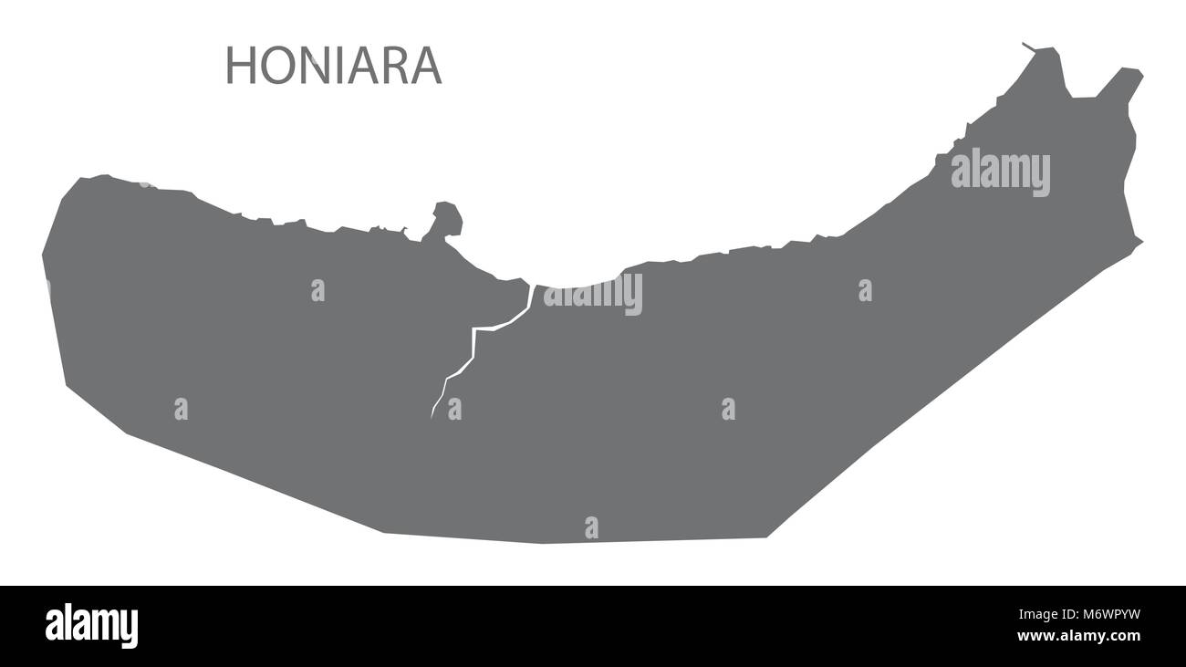 Honiara map of Solomon Islands grey illustration shape Stock Vector ...