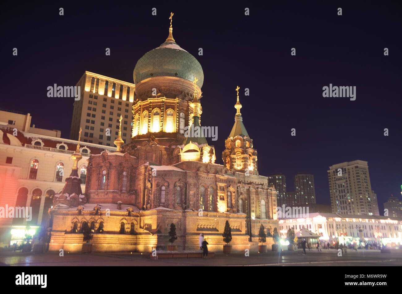 Night view of St. Sophia Cathedral, Harbin Stock Photo - Alamy