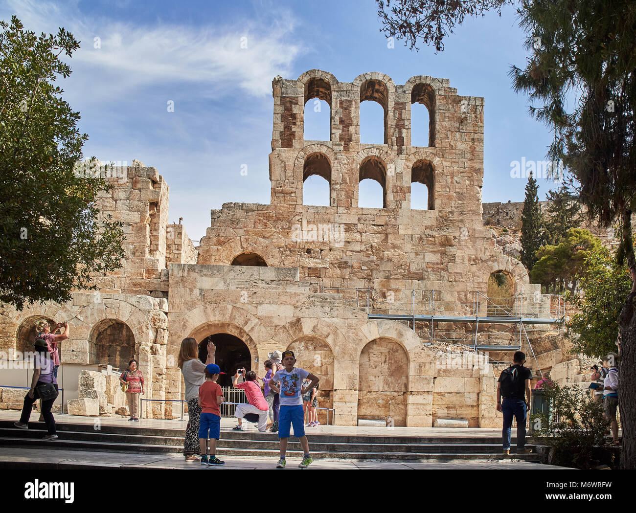 Europe, Greece ,The Odeon of Herodes Atticus is a stone theatre ...