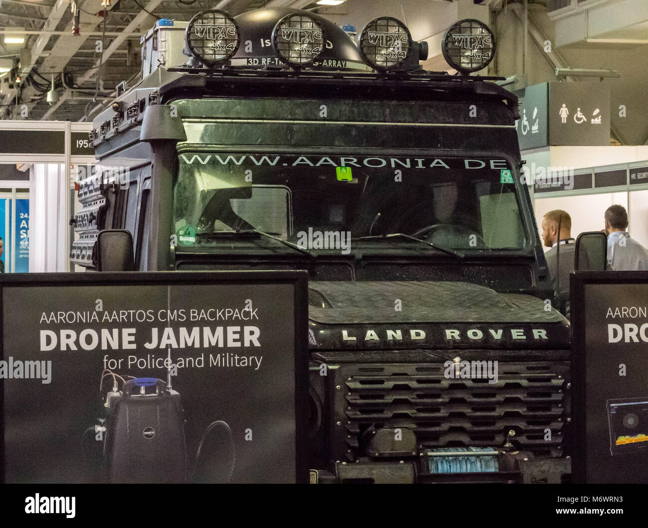 London, UK. 6th March 2018, Security and Counter Terror expo, A drone ...