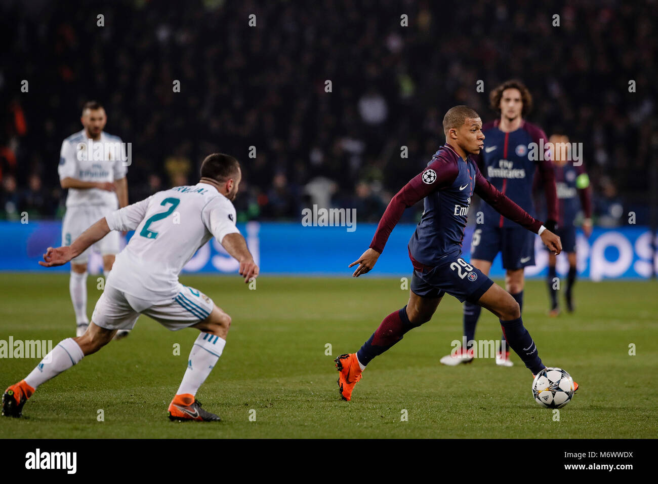 Paris, France, March 6, 2018. Kylian Mbappe (PSG) in action during the ...