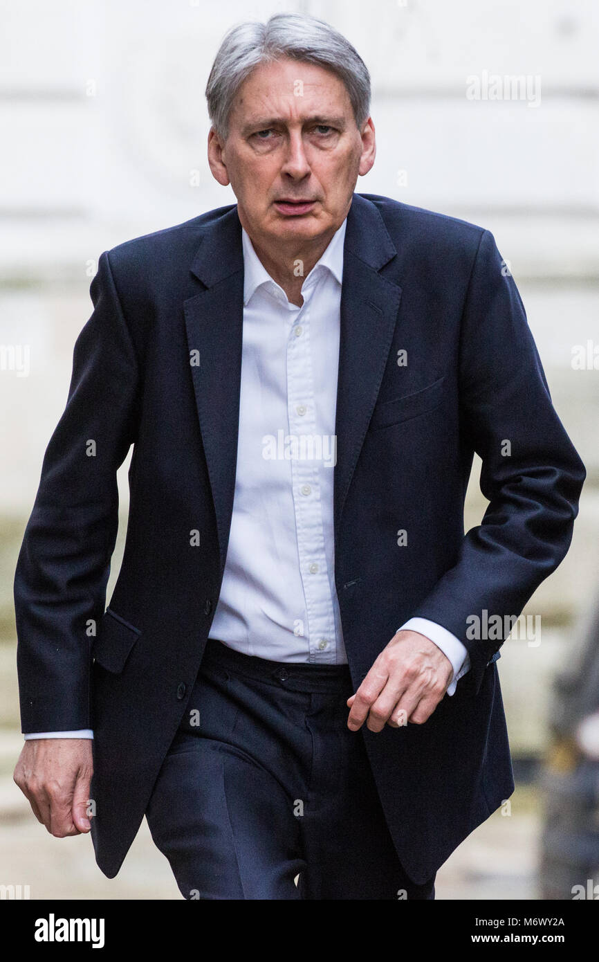 London, UK. 6th March, 2018. Philip Hammond MP, Chancellor of the ...