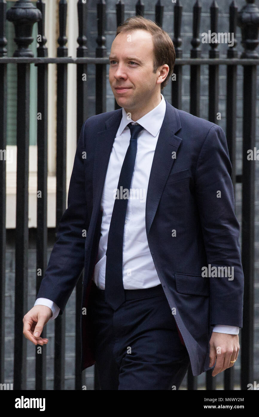 London, UK. 6th March, 2018. Matt Hancock MP, Secretary of State for ...