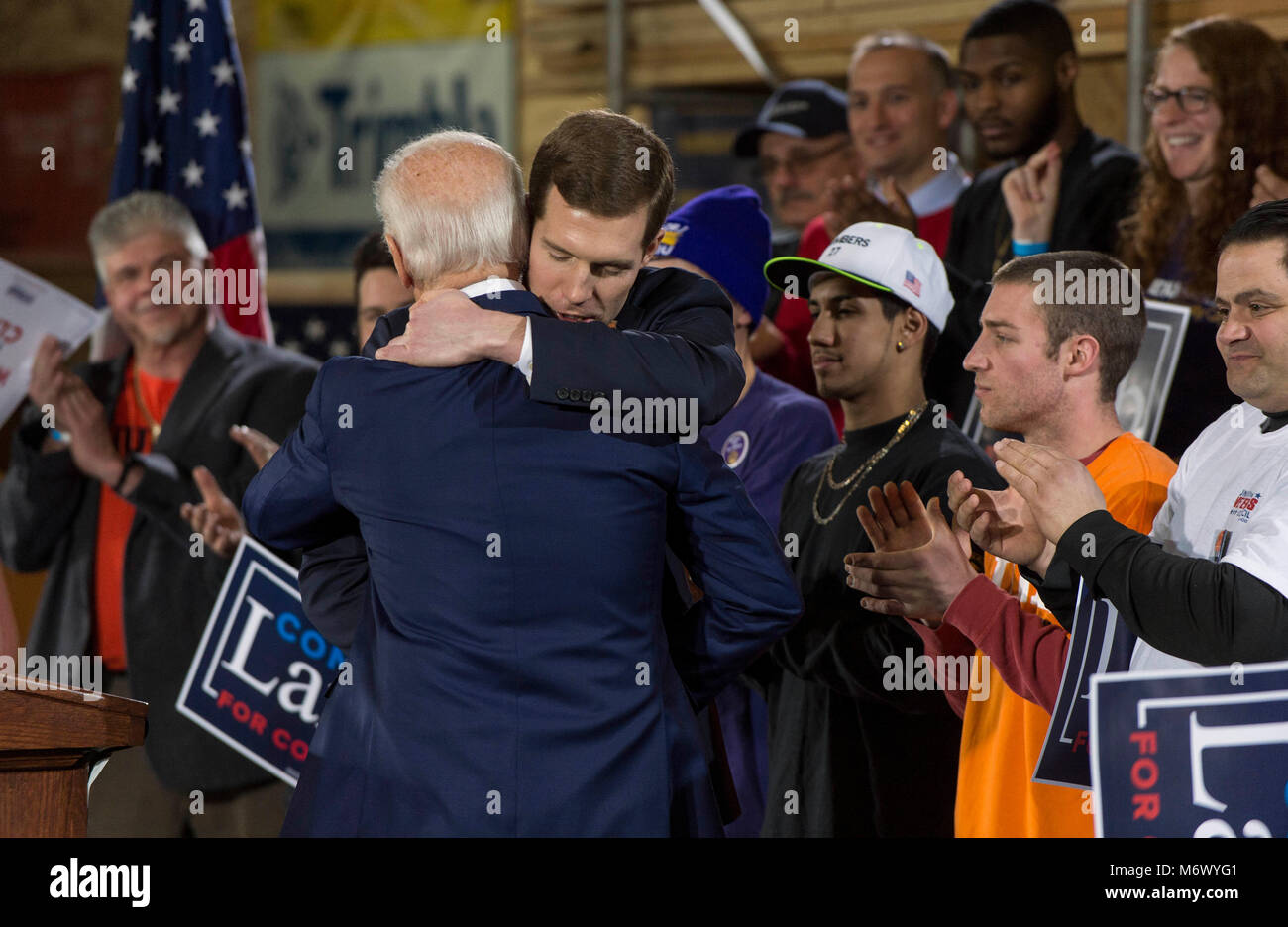 Pittsburgh, Pennsylvania, USA. 06th Mar, 2018. As union members look on ...