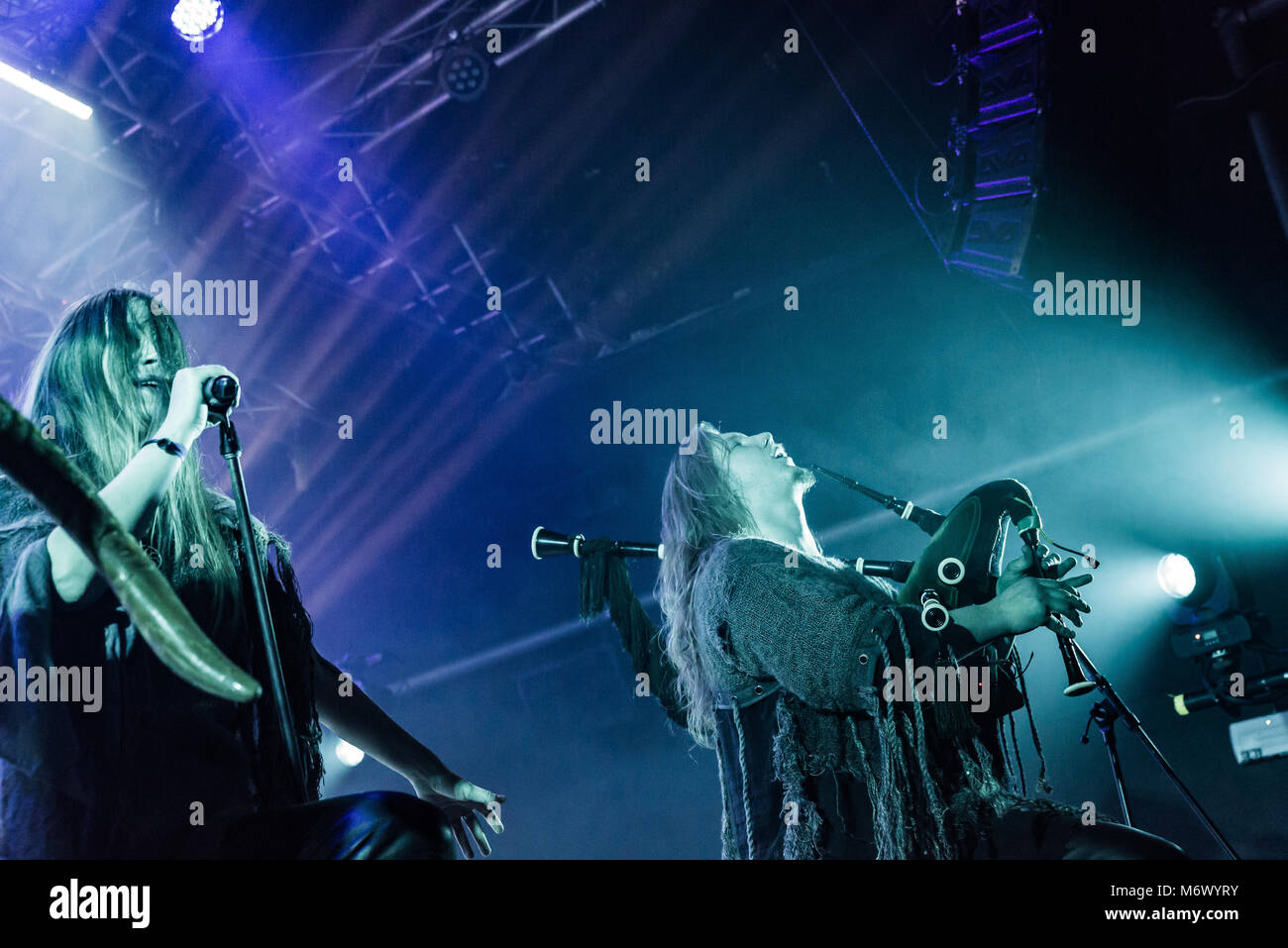 Milan, Italy. 5 March 2018. Russian folk metal band Arkona performs at ...
