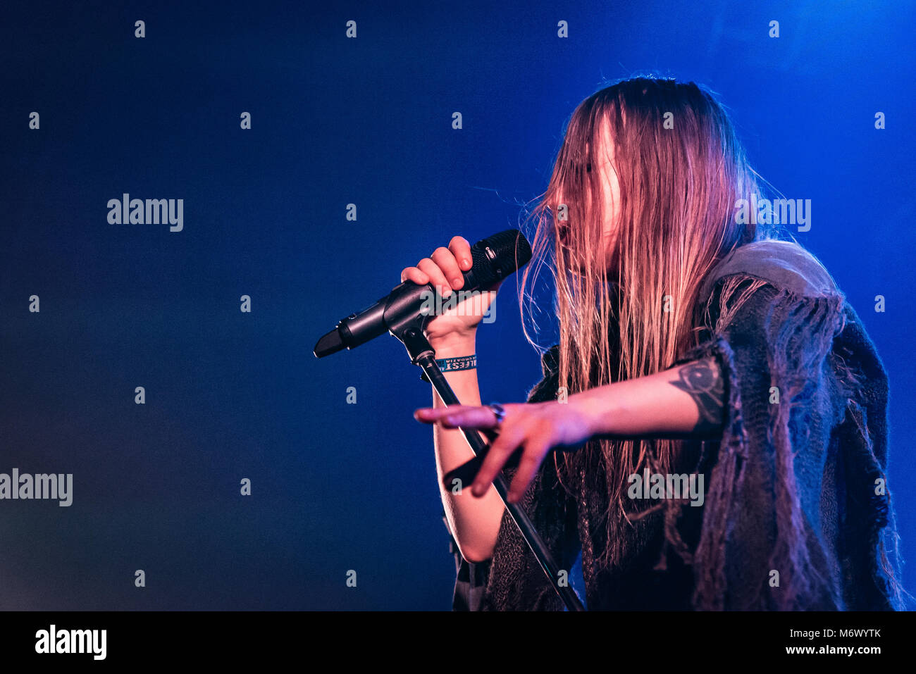 Milan, Italy. 5 March 2018. Russian folk metal band Arkona performs at ...