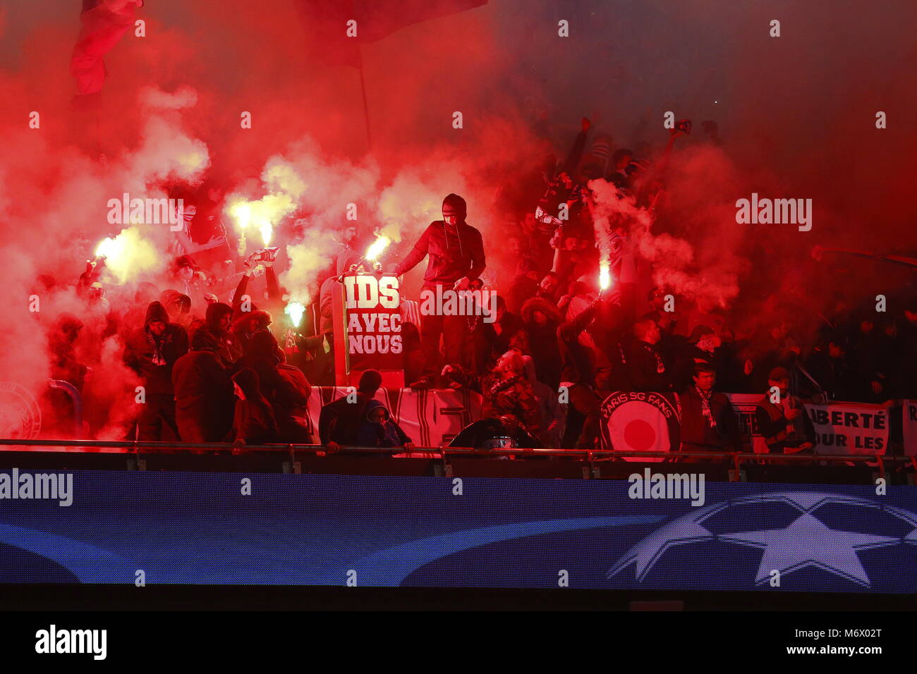 Paris, France. 6th March, 2018. Champions League eight finals, Real ...