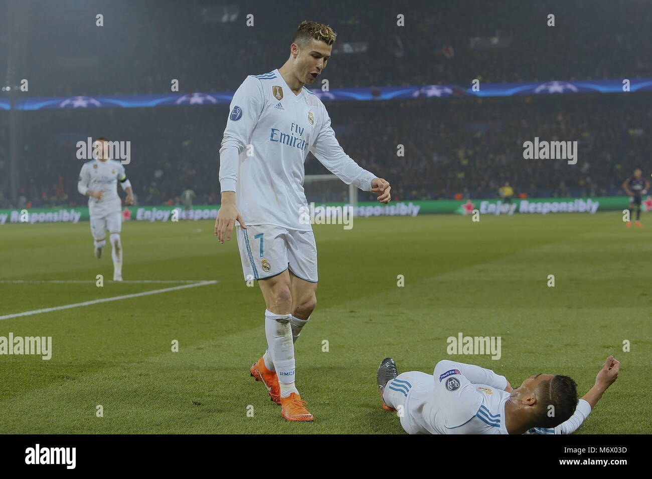 Paris, France. 6th March, 2018. Champions League eight finals, Real ...