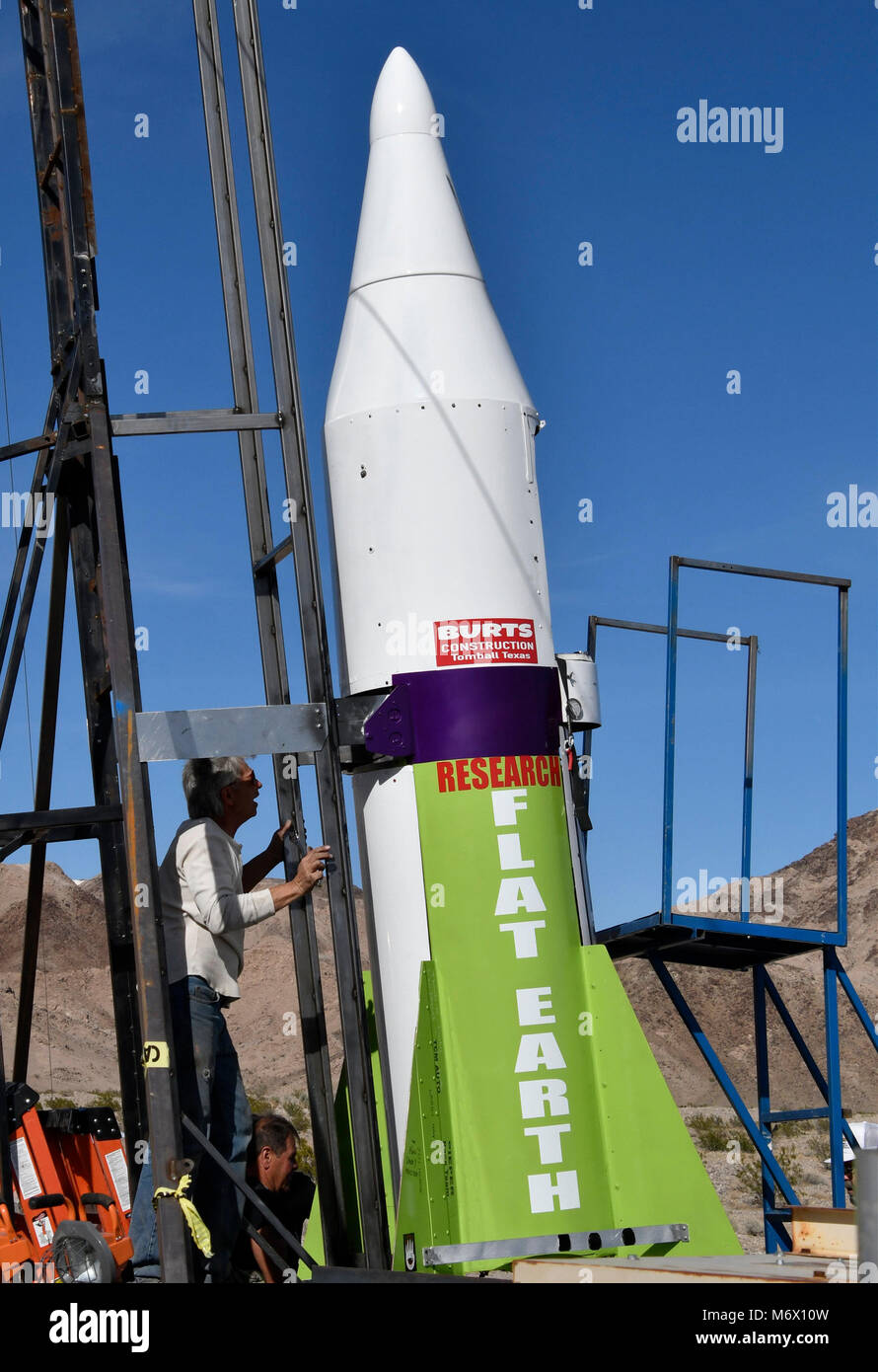 3-6-18. AMBOY. CA. Mad Mike Hughes tried again for the rocket launch ...