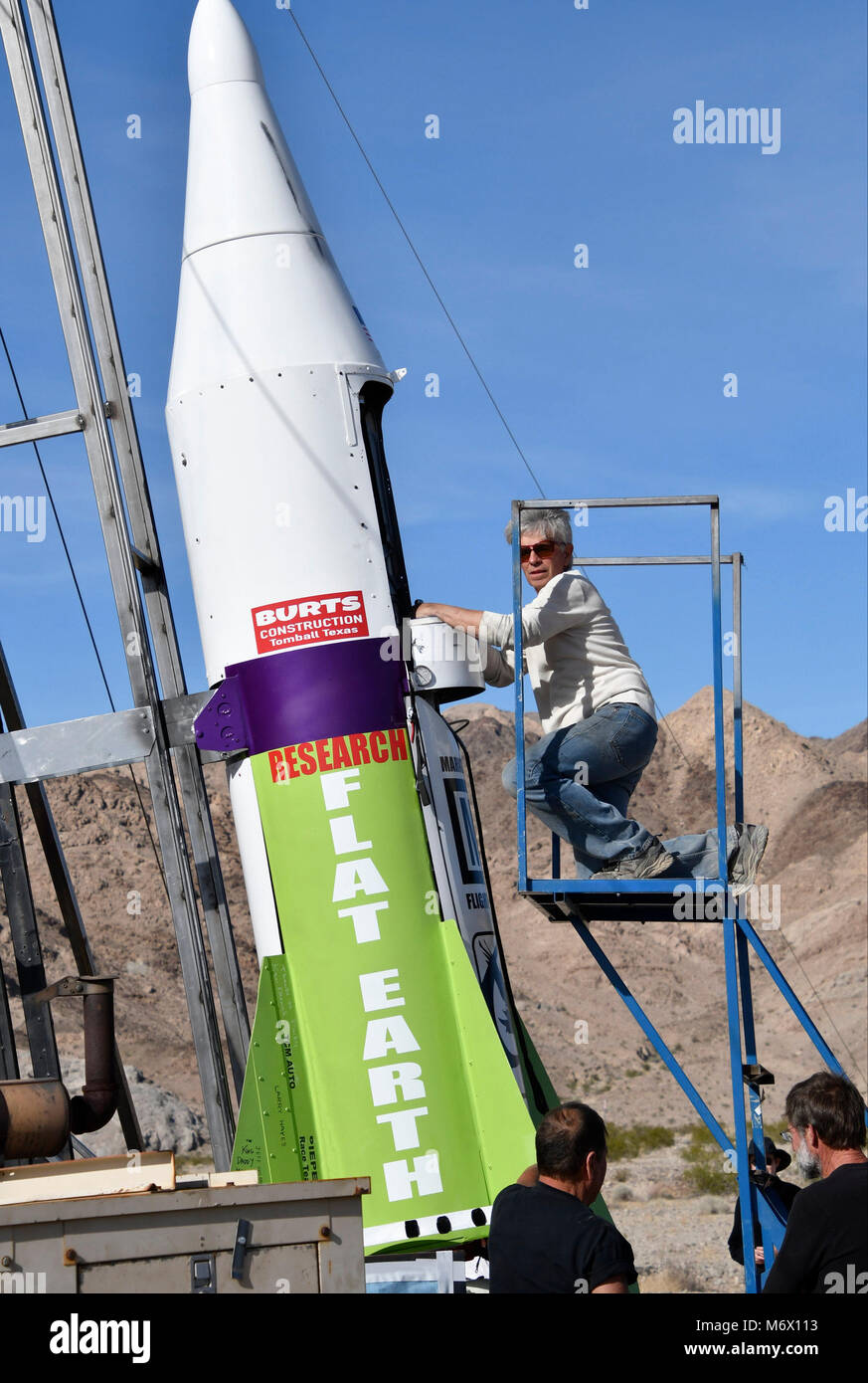 3-6-18. AMBOY. CA. Mad Mike Hughes tried again for the rocket launch ...