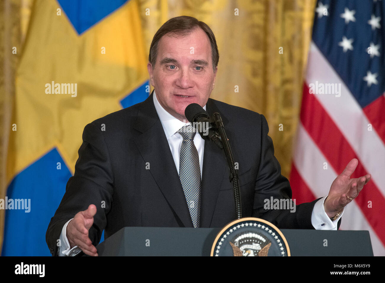 Washington, USA. 06th Mar, 2018. Prime Minister Stefan Löfven of Sweden ...