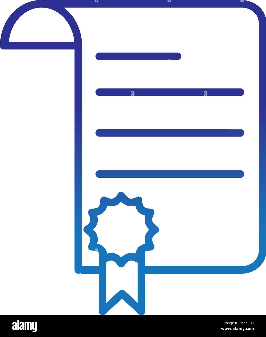 degraded line paper business document with medal sign vector ...