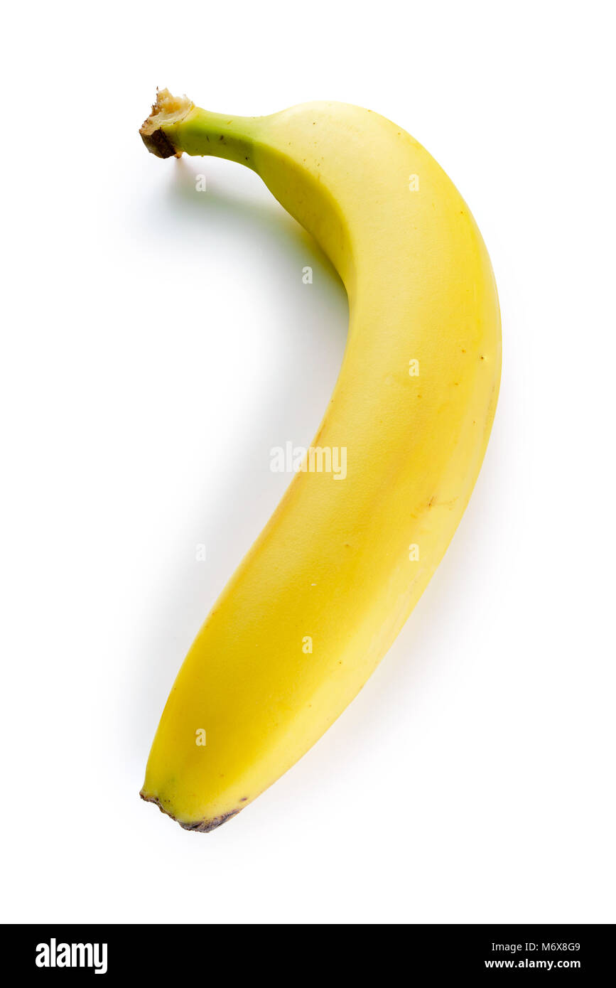 Tasty yellow banana isolated on white background Stock Photo - Alamy