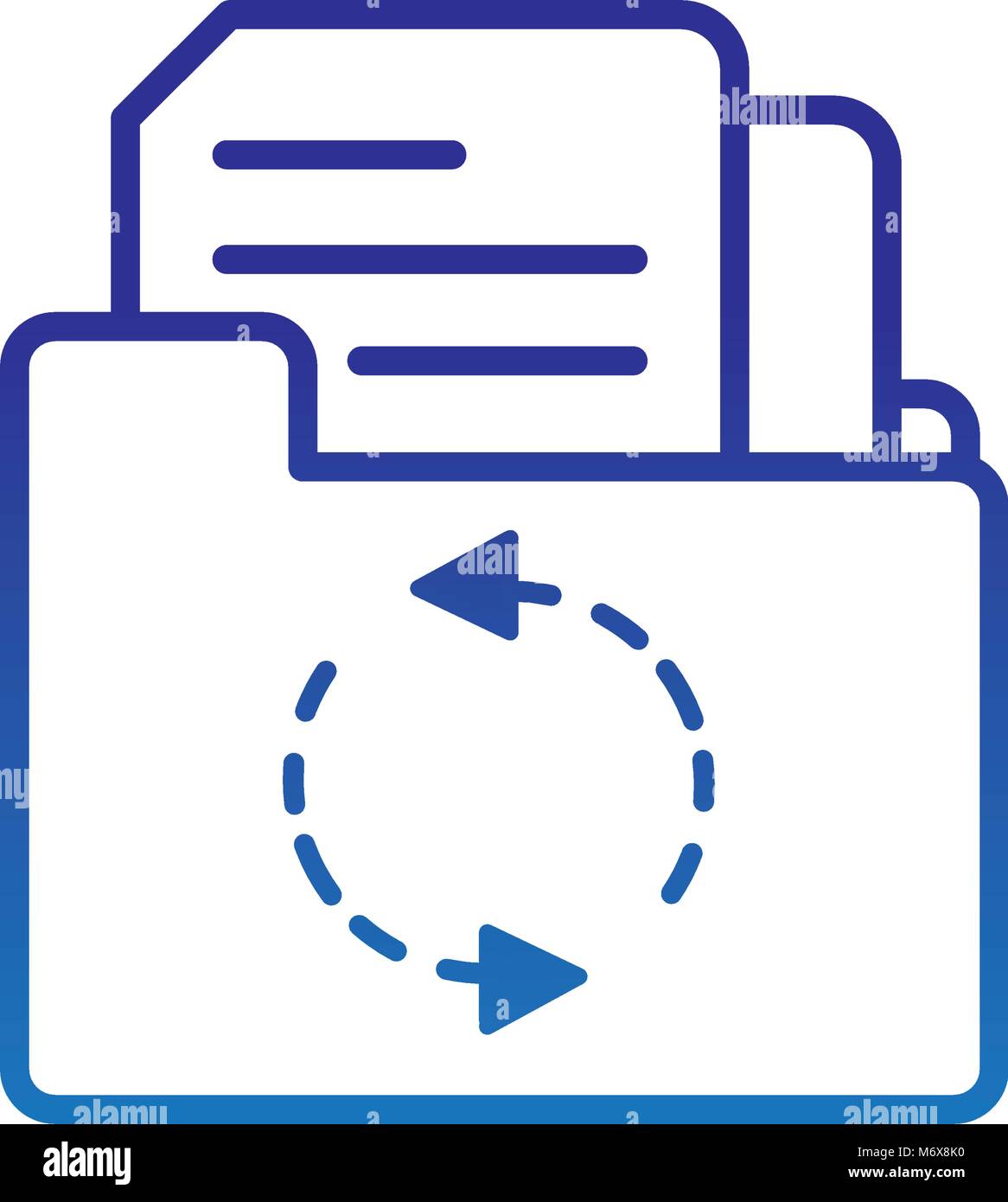 degraded line file folder with documents paper upload vector ...