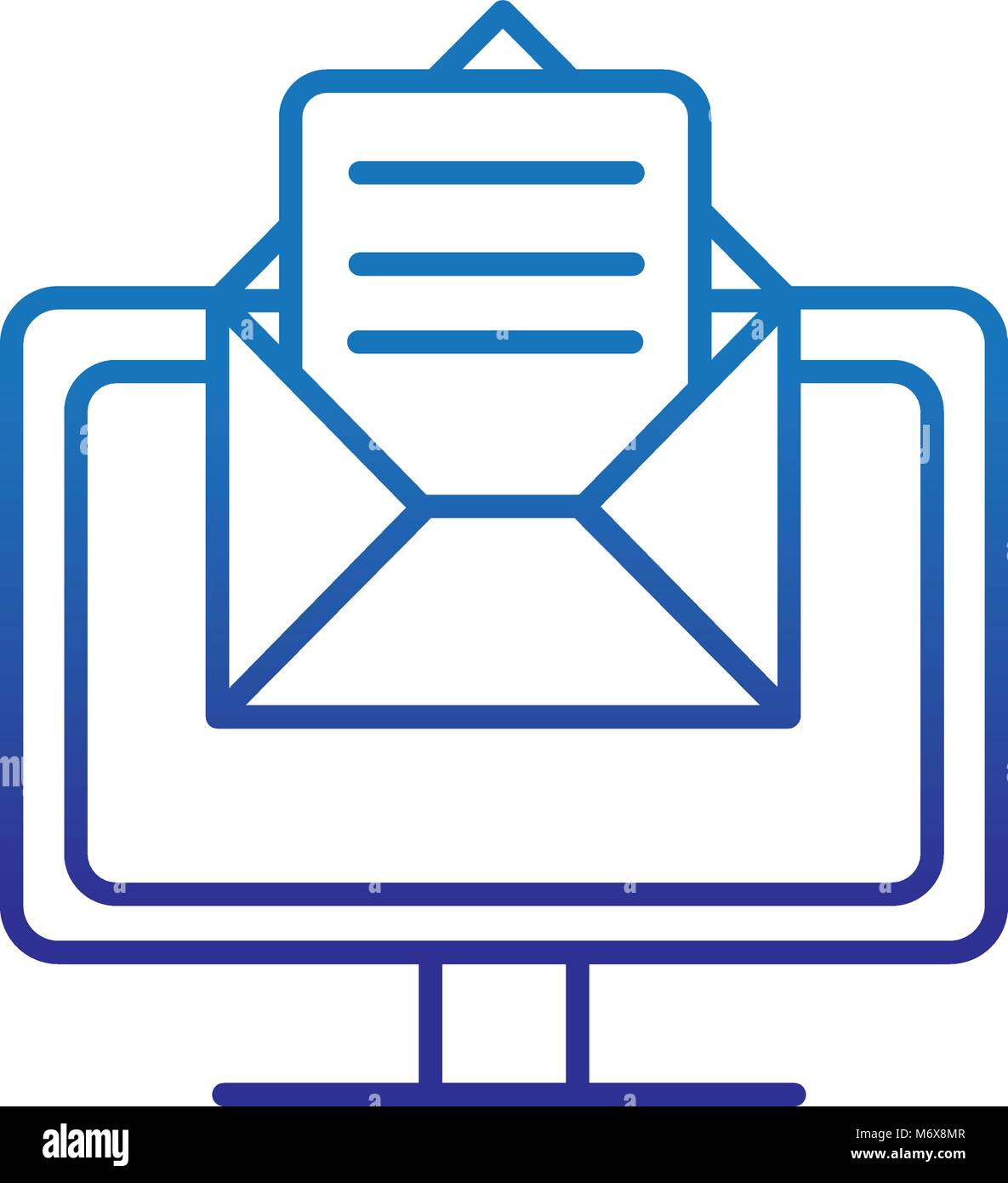 degraded line e-mail letter message with computer technology vector ...