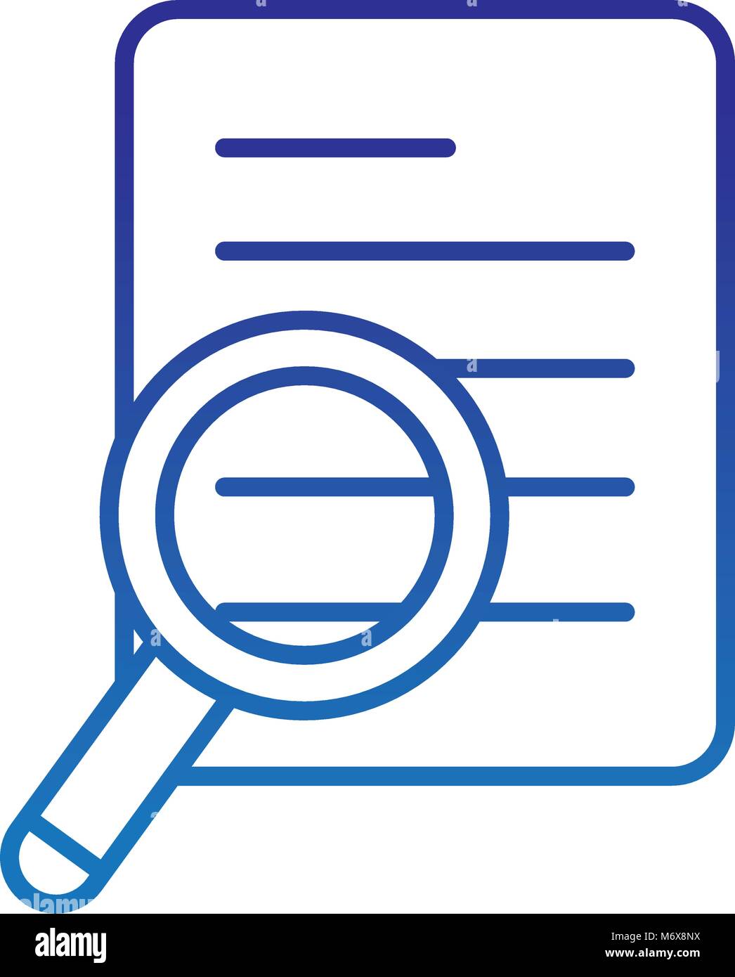 degraded line business document paper with magnifying glass vector ...