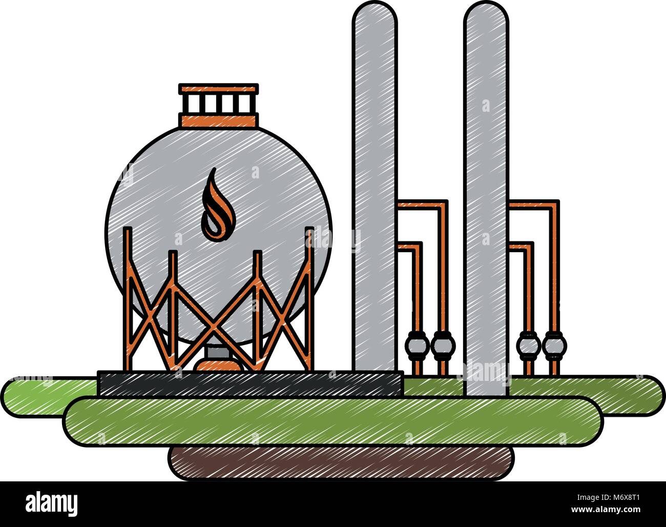 Natural gas factory vector illustration graphic design Stock Vector ...