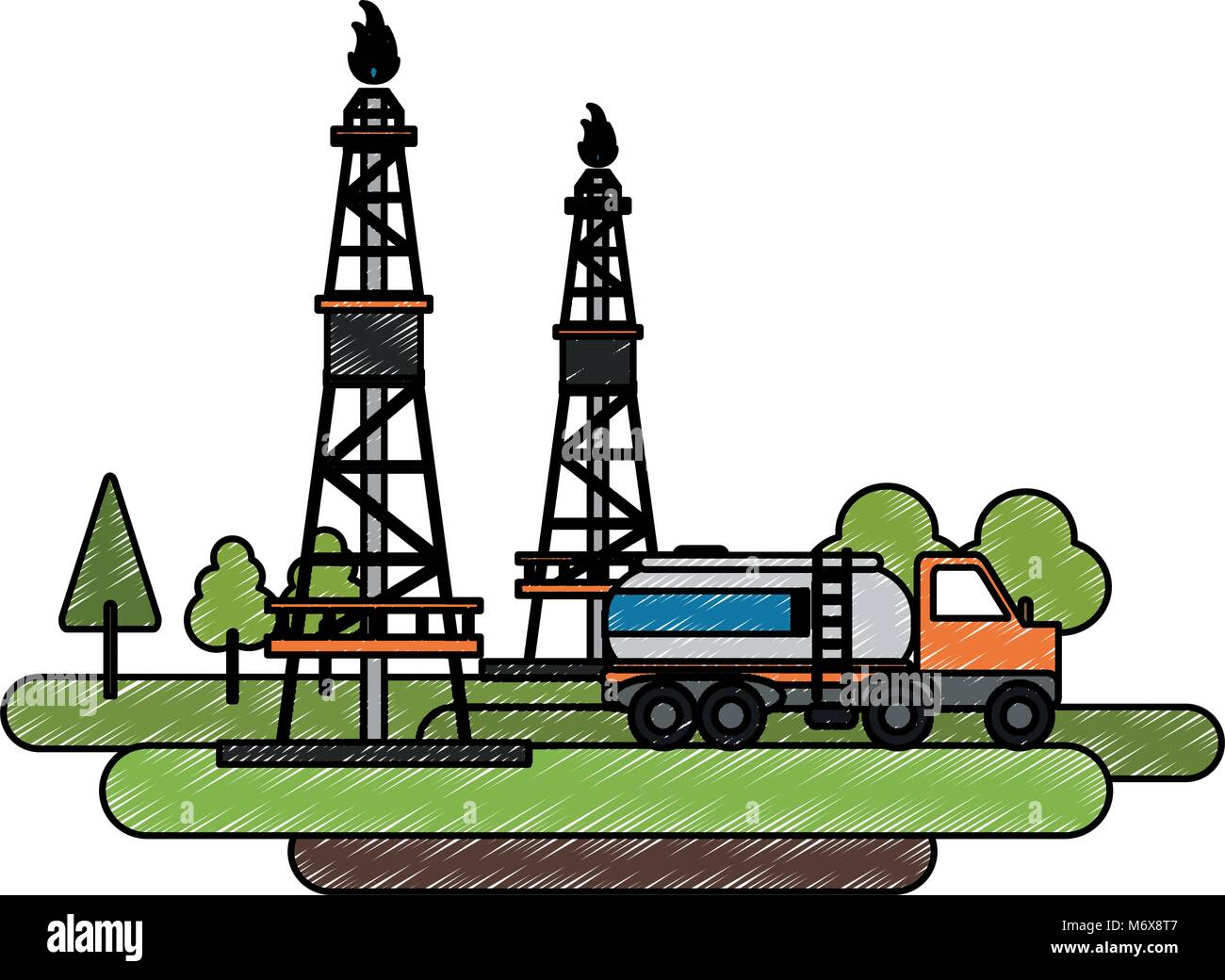 Natural gas factory vector illustration graphic design Stock Vector ...