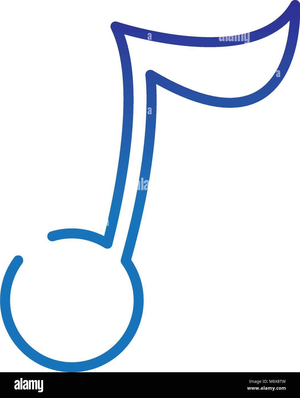 degraded line music note sign to sound rhythm vector illustration Stock ...