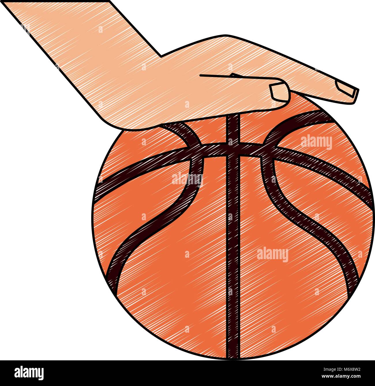 Hand with basketball ball vector illustration graphic design Stock ...