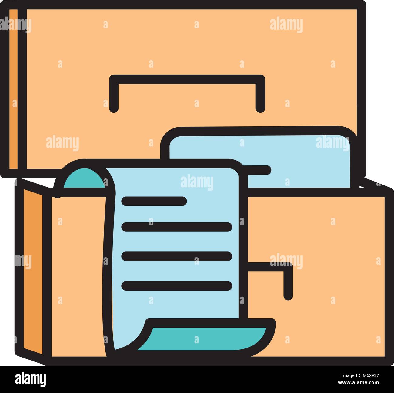 line color folder file to archive document paper vector illustration ...