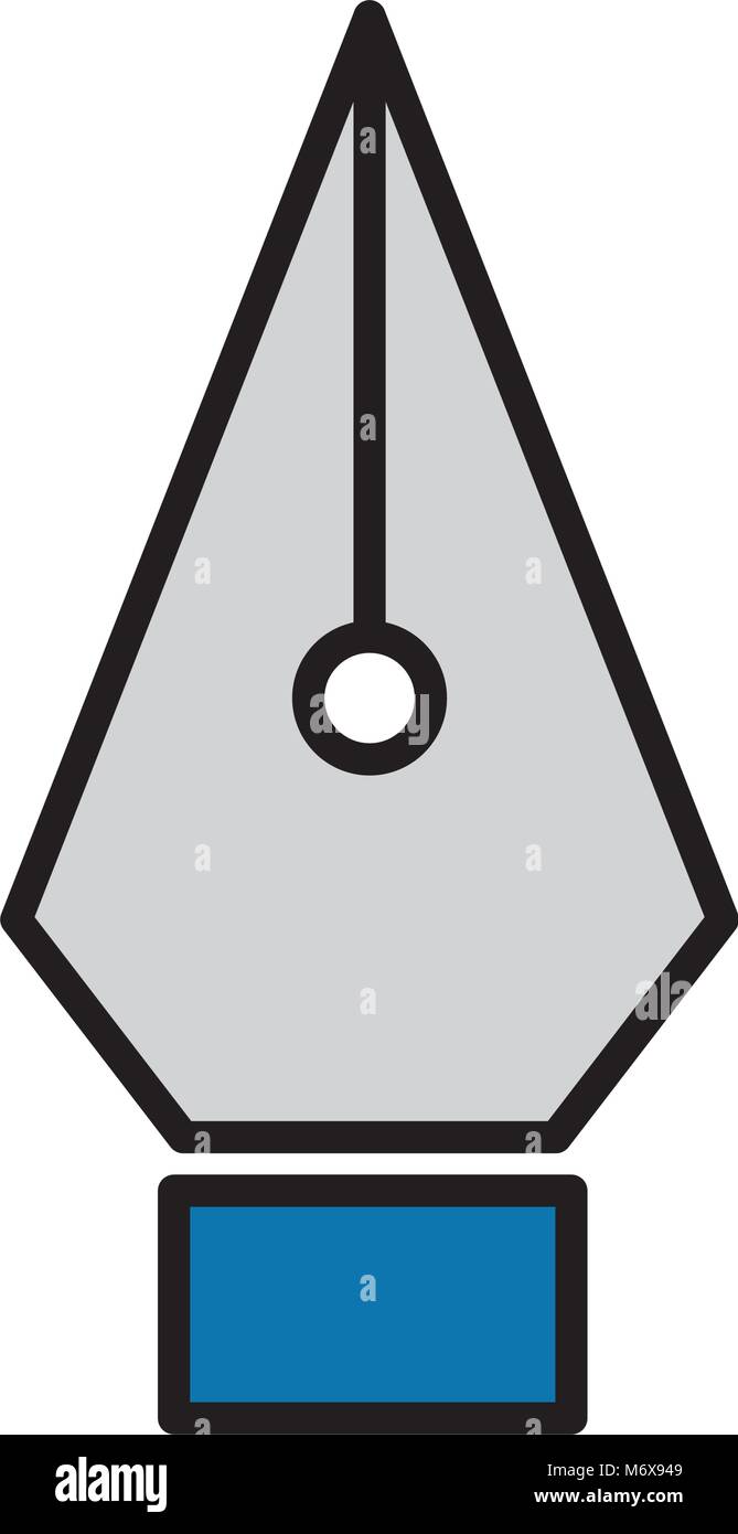 line color metal office feather pen tip vector illustration Stock ...