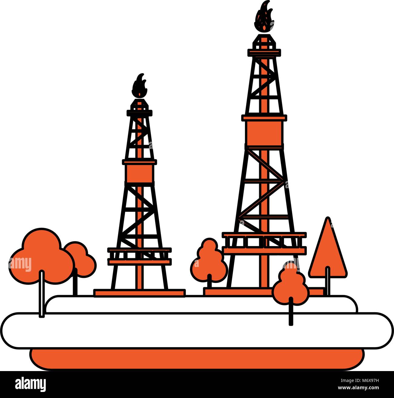 Natural gas factory vector illustration graphic design Stock Vector ...