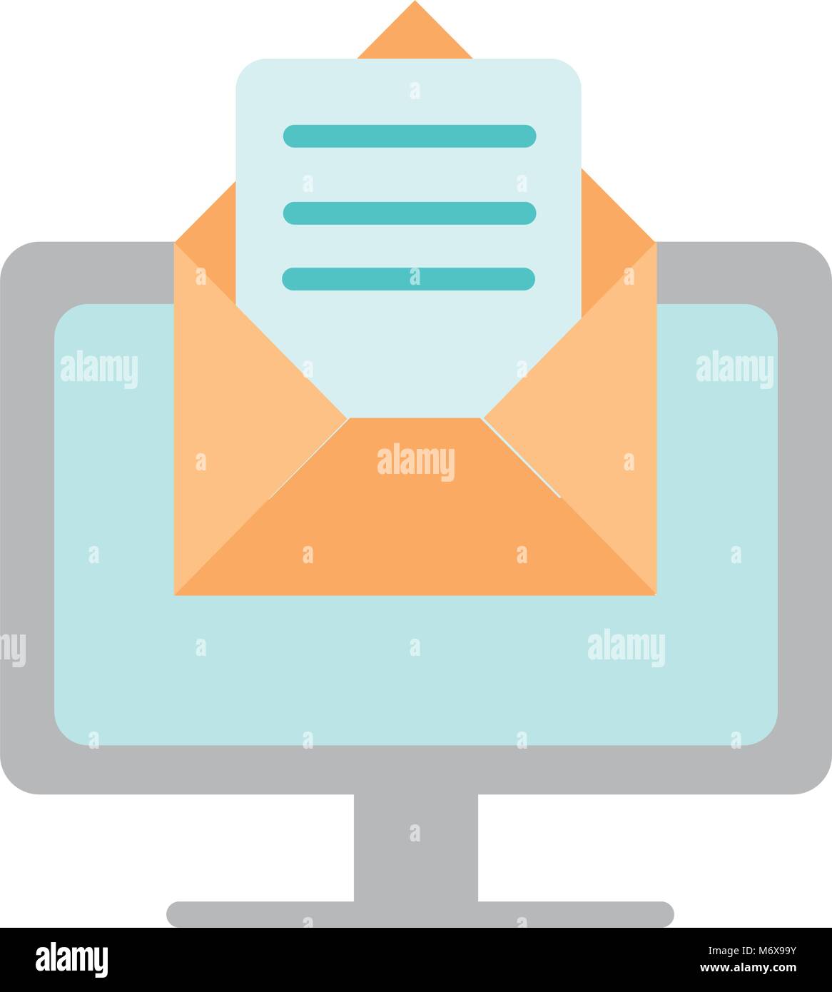 colorful e-mail letter message with computer technology vector ...
