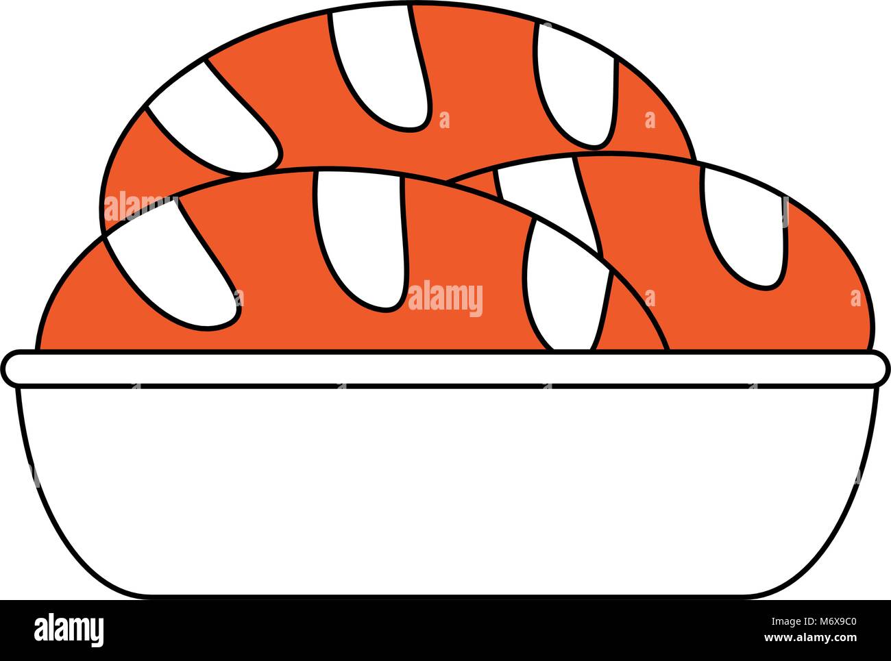 Breads on bowl vector illustration graphic design Stock Vector Image ...