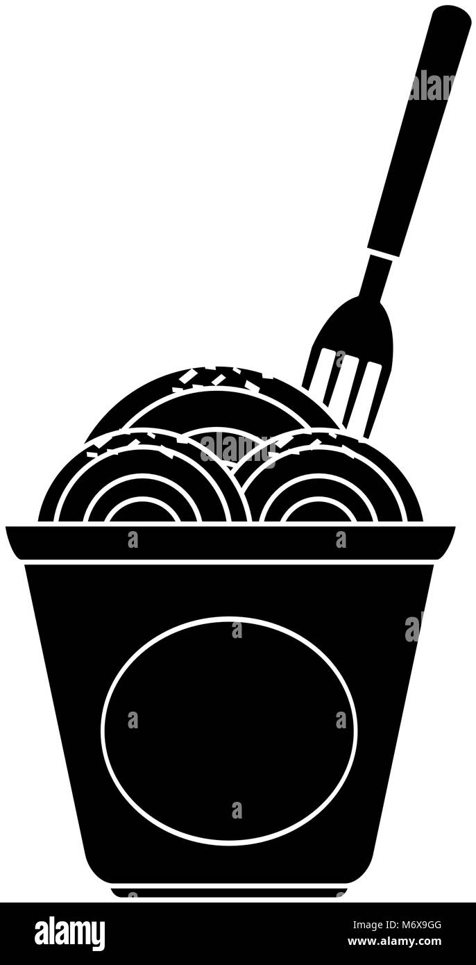 Noodles in box to go vector illustration graphic design Stock Vector ...