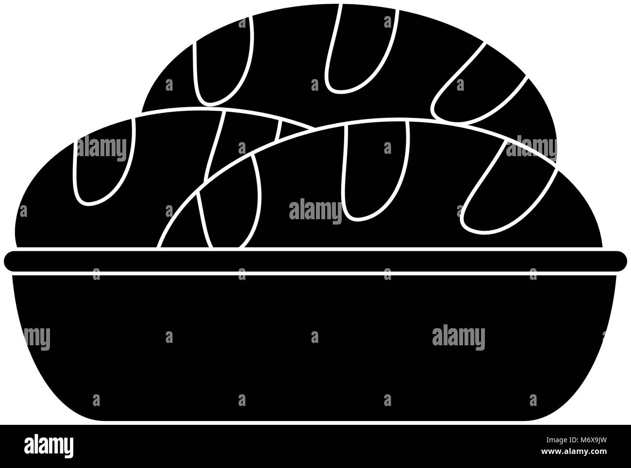 Breads on bowl vector illustration graphic design Stock Vector Image ...