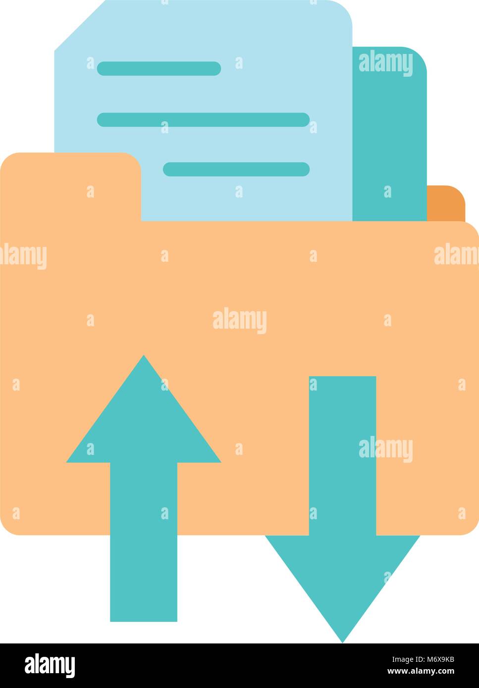 colorful file folder with loading documents information vector ...