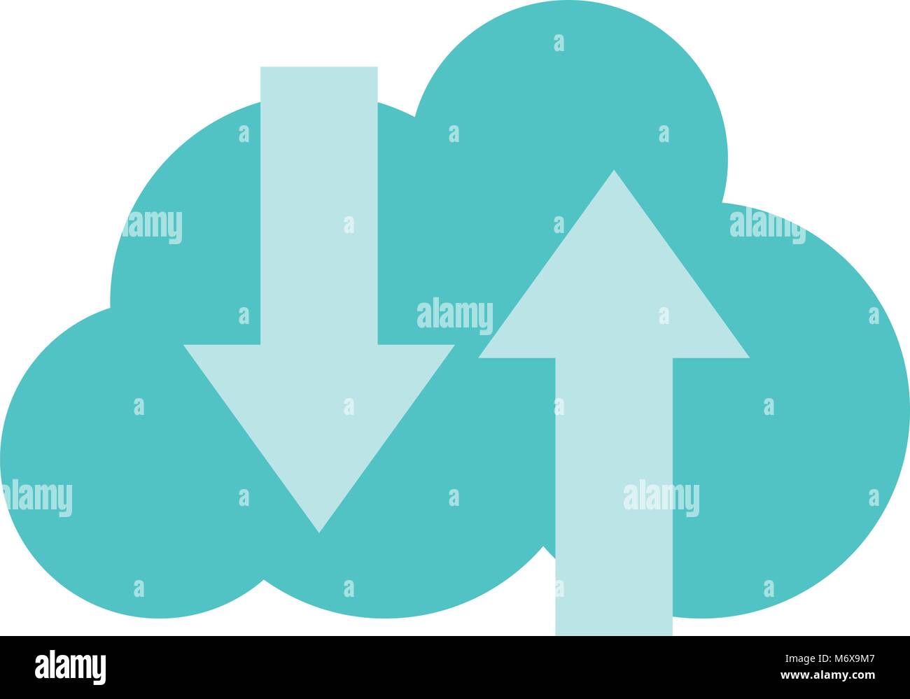 colorful cloud data loading and downloading server vector illustration ...